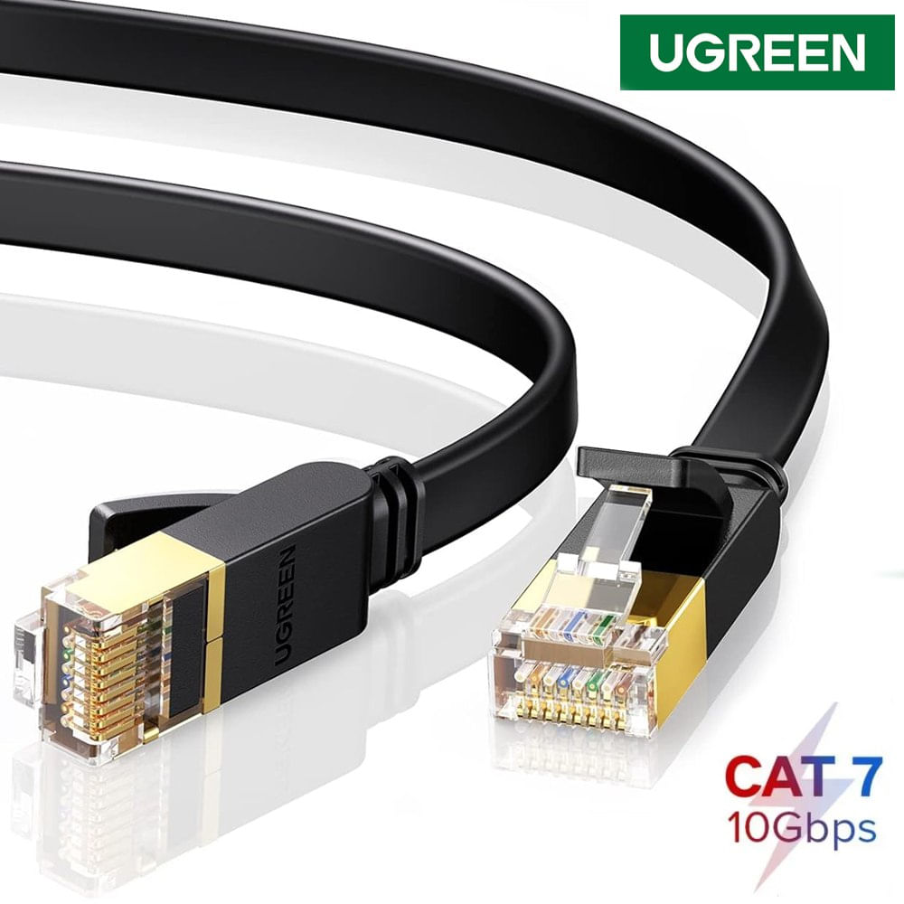 Cable de Red Cat 7 Ugreen Rj45 10Gbps 20 Metros Plano Patch Cord Cobre ...