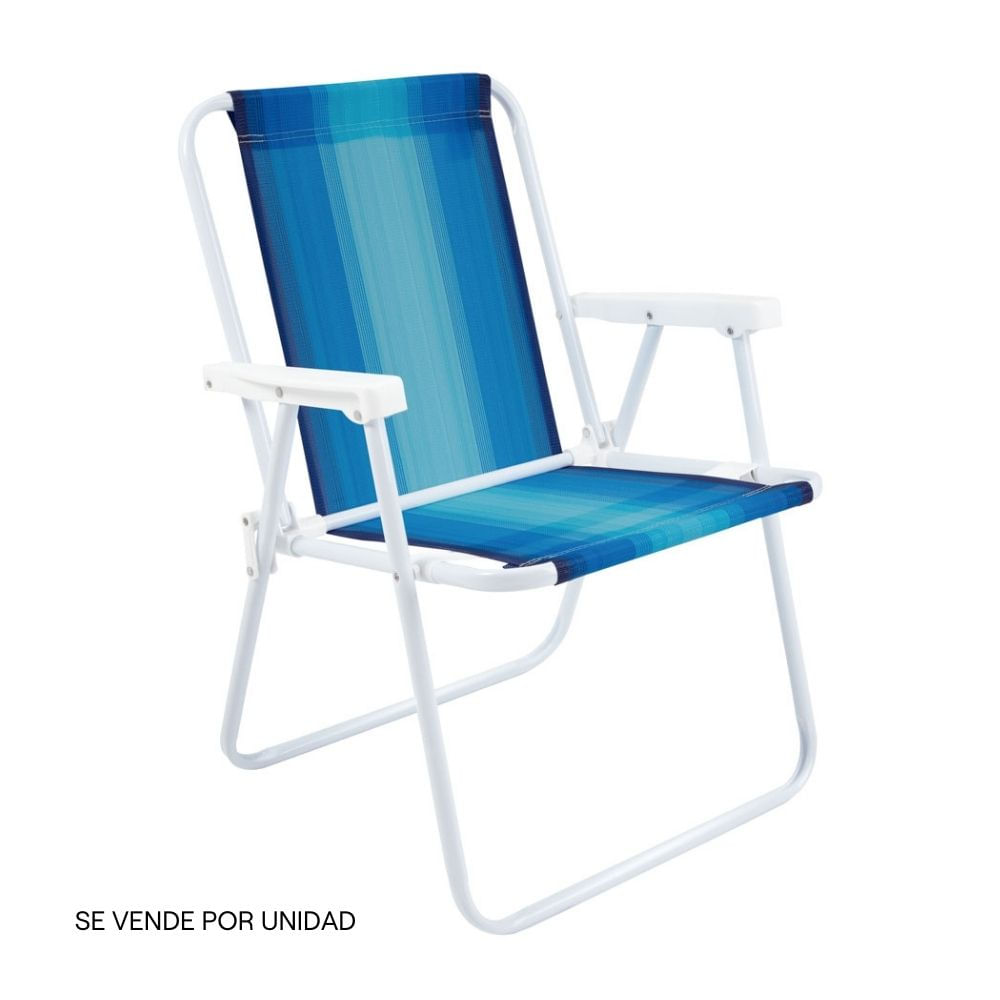 Silla Plegable de Playa Mor Alta Metal Rayas Multicolor - Promart