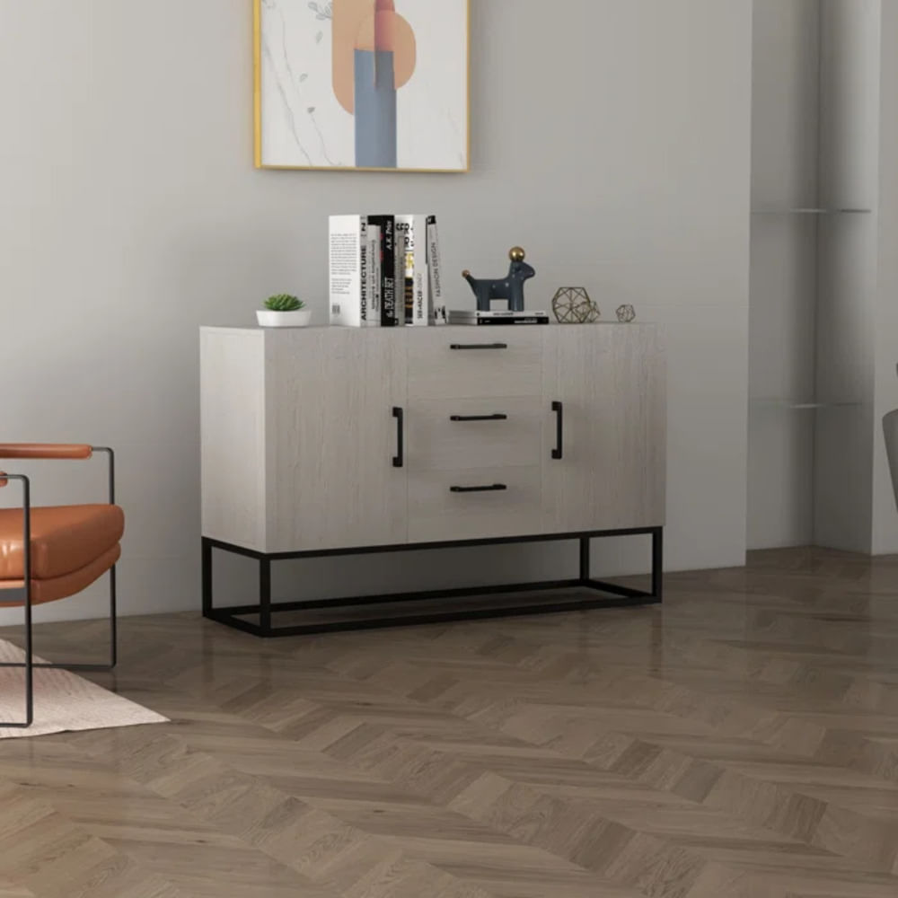 Aparador Industrial Fausto color Gris 2 puertas 3 cajones TU MESITA ...