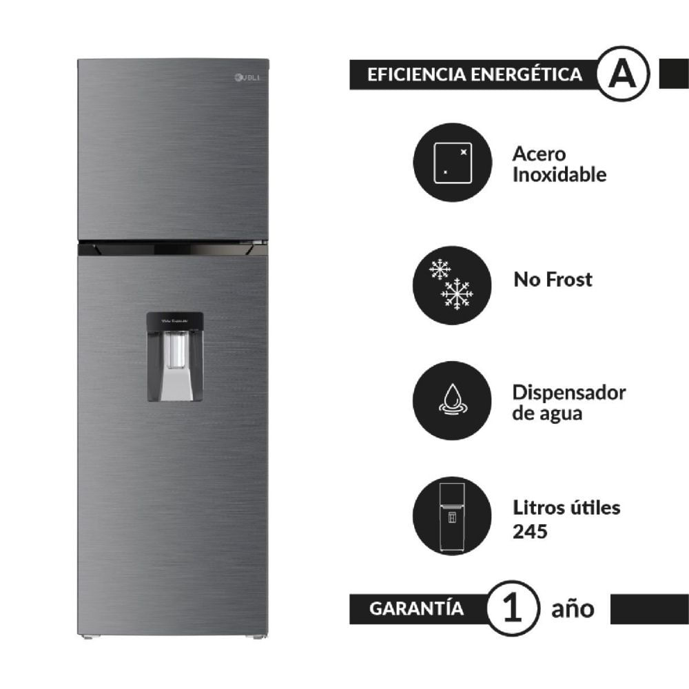 Refrigerador FDV Kubli Smart T Top Freezer No Frost 245L Gris - Promart