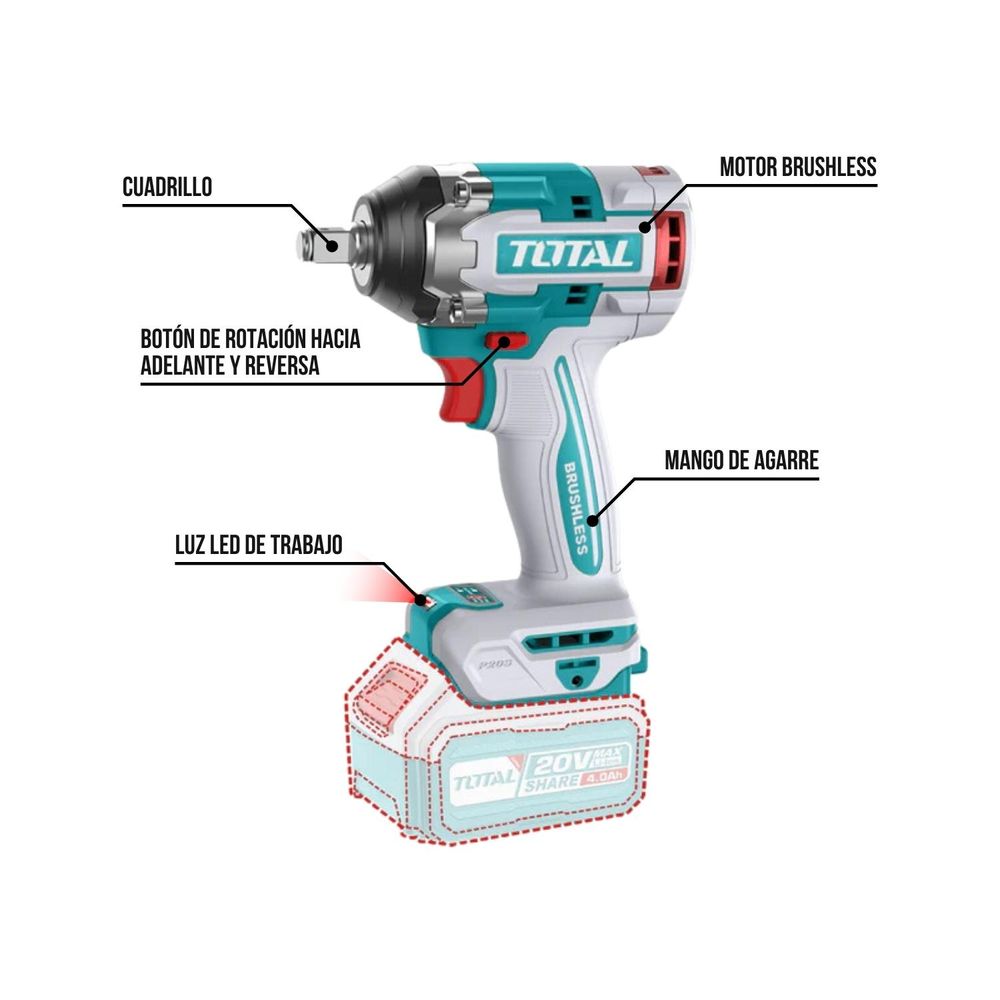 Llave de Impacto 500nm 20v Total TIWLI20501 - Promart