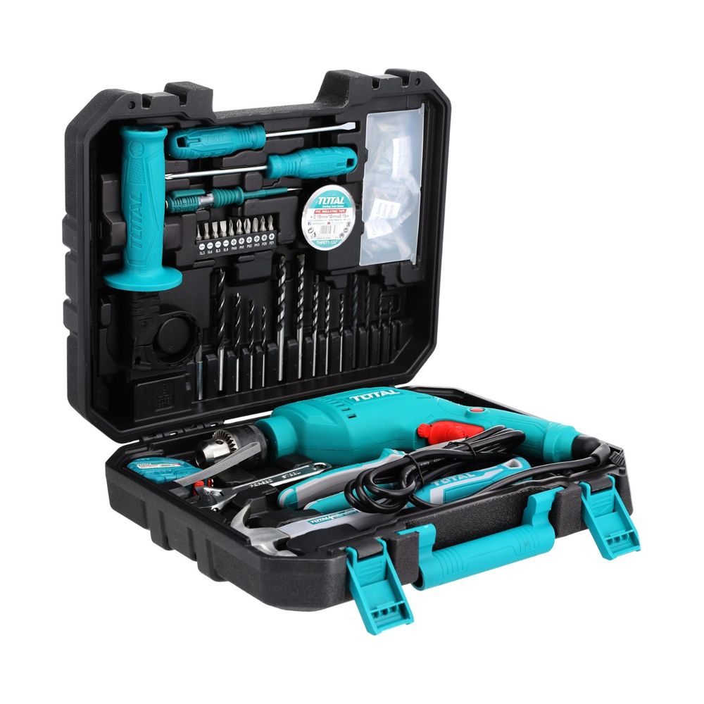 Taladro Percutor 680w Industrial + Set Herramientas Total THKTHP1152 ...