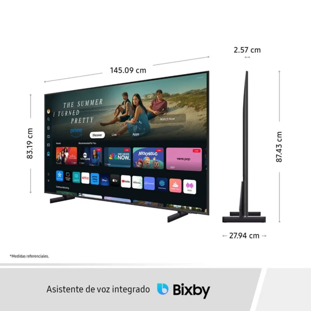 Televisor de 65" (2024) Smart TV Crystal UHD 4K Samsung 65DU8000 - Promart