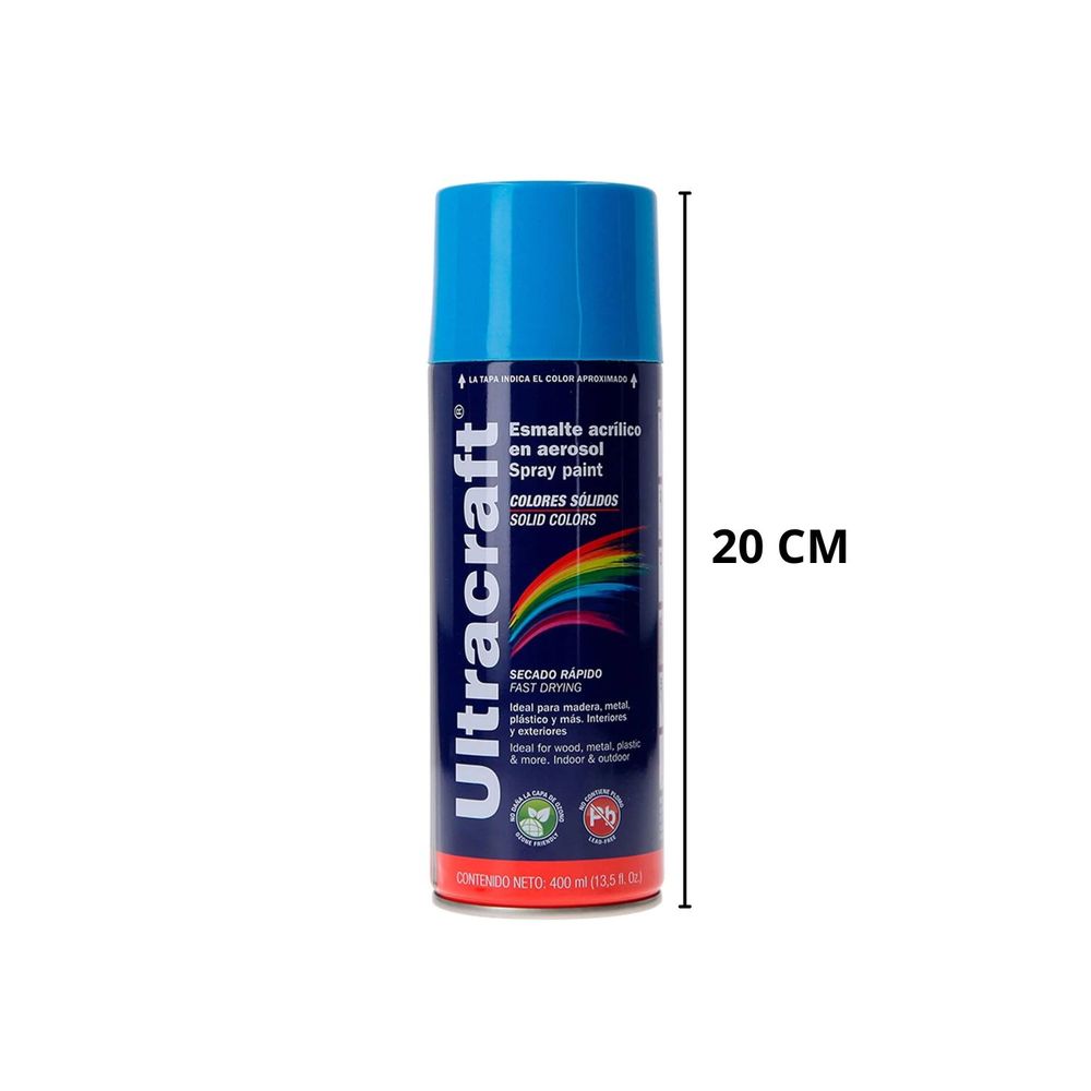 Pintura Spray Color Azul Claro x4 Unidades Ultracraft 40035-4 - Promart