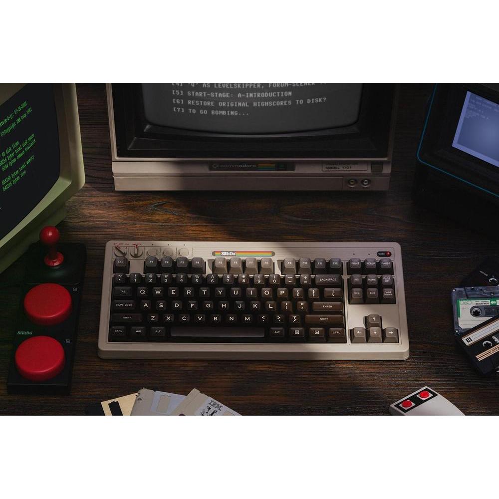 Retro Mechanical Keyboard, 8BitDo Bluetooth/USB-C, 87 Keys - C64 ...
