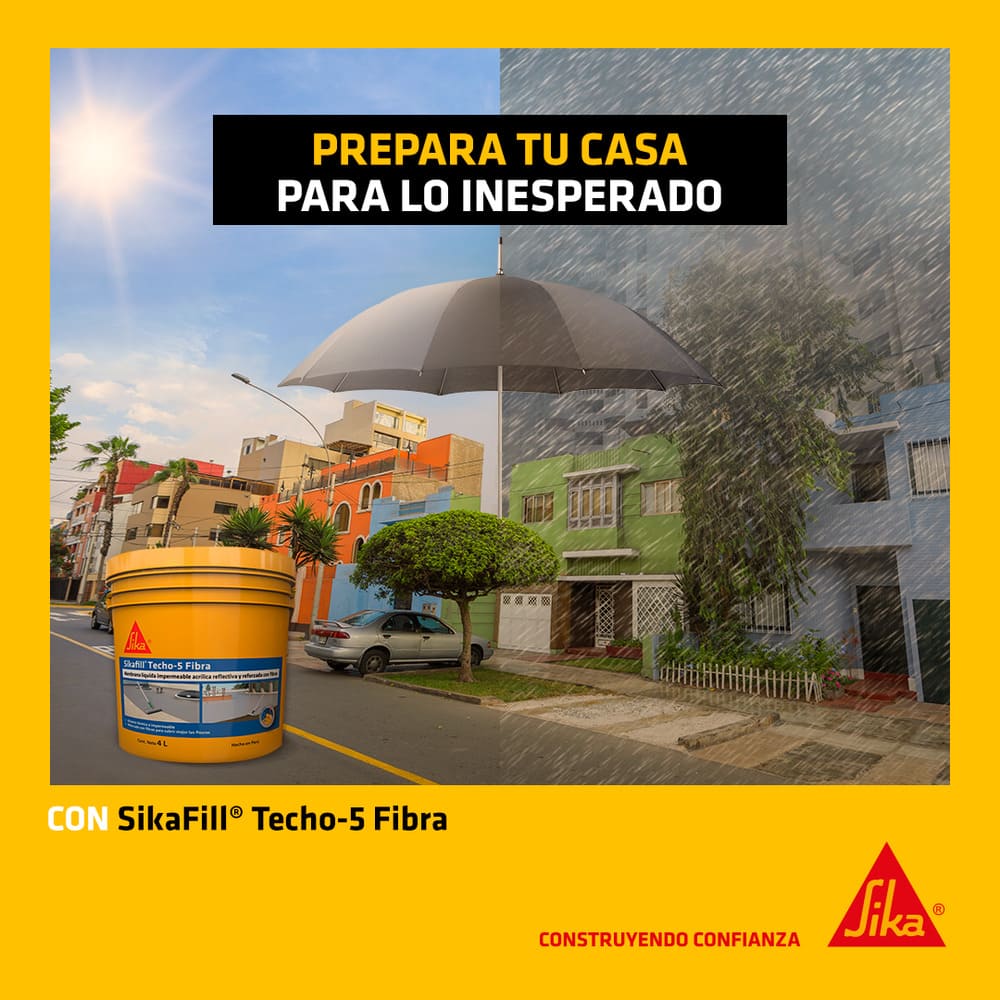 Impermeabilizante de techos y terrazas Sikafill Techo-5 Fibra Gris 4L ...