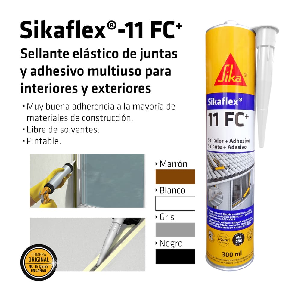 Adhesivo y sellador de juntas Sikaflex 11FC Plus 600ml - Promart