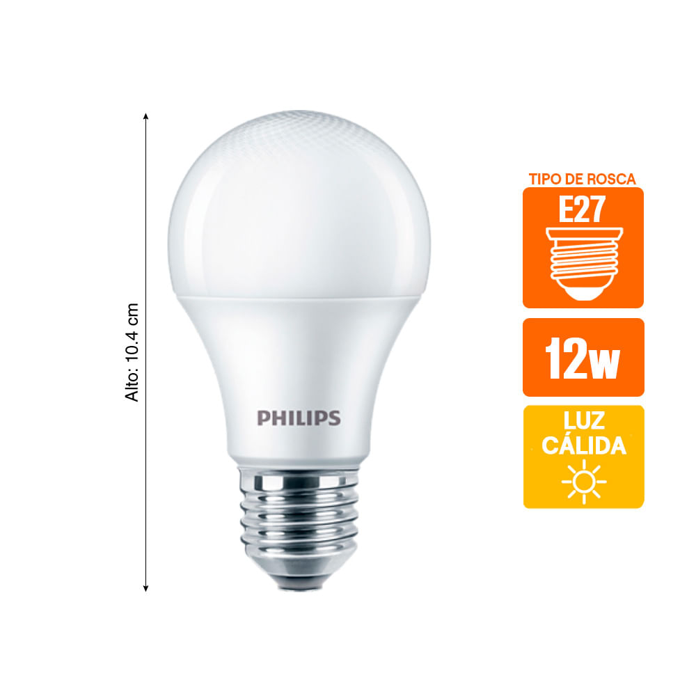 Foco LED Philips Essential E27 12W Luz Cálida | Promart.pe - Promart