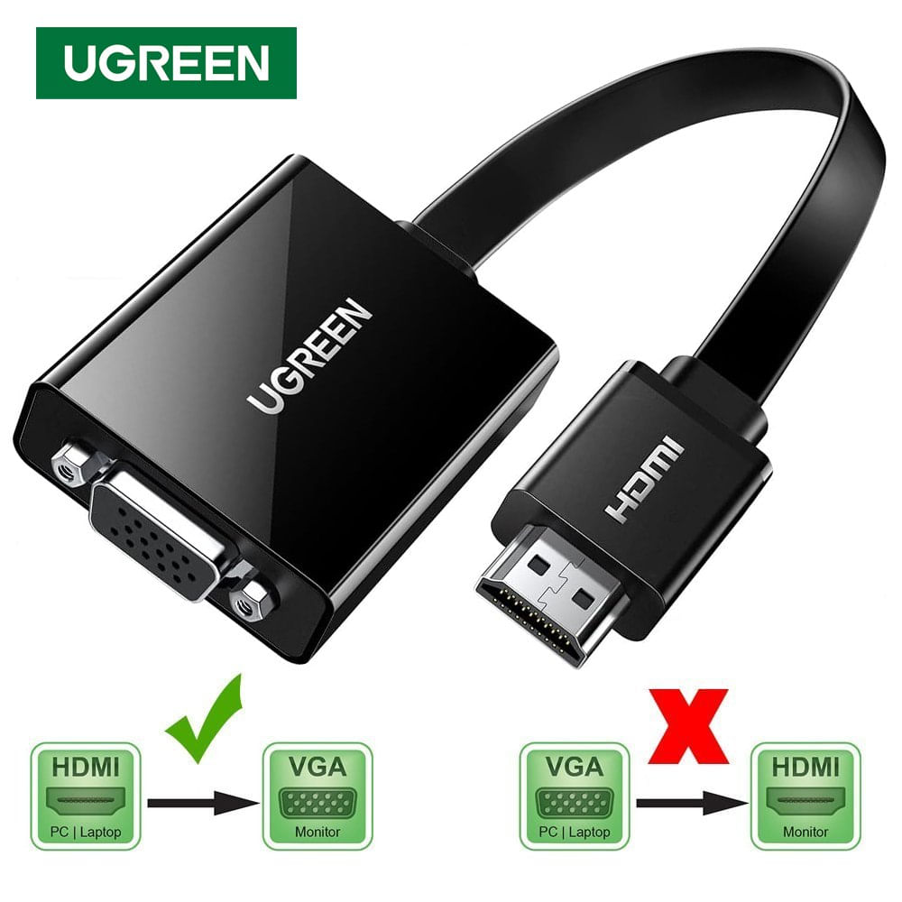 Adaptador Convertidor de HDMI a VGA UGREEN audio jack 3.5mm 60hz 40248 | Promart.pe - Promart