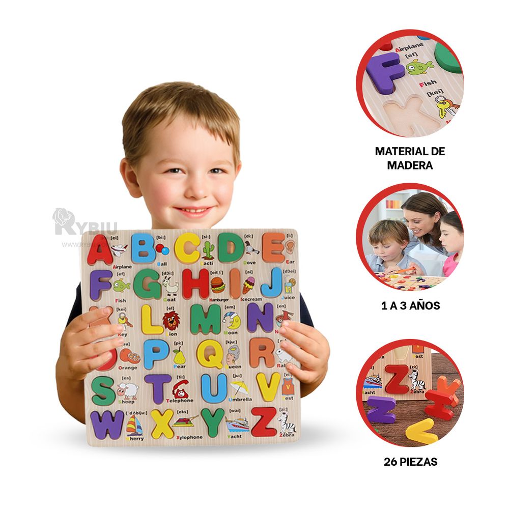 Juego Abecedario Letras Encajables Multicolor | Promart.pe - Promart