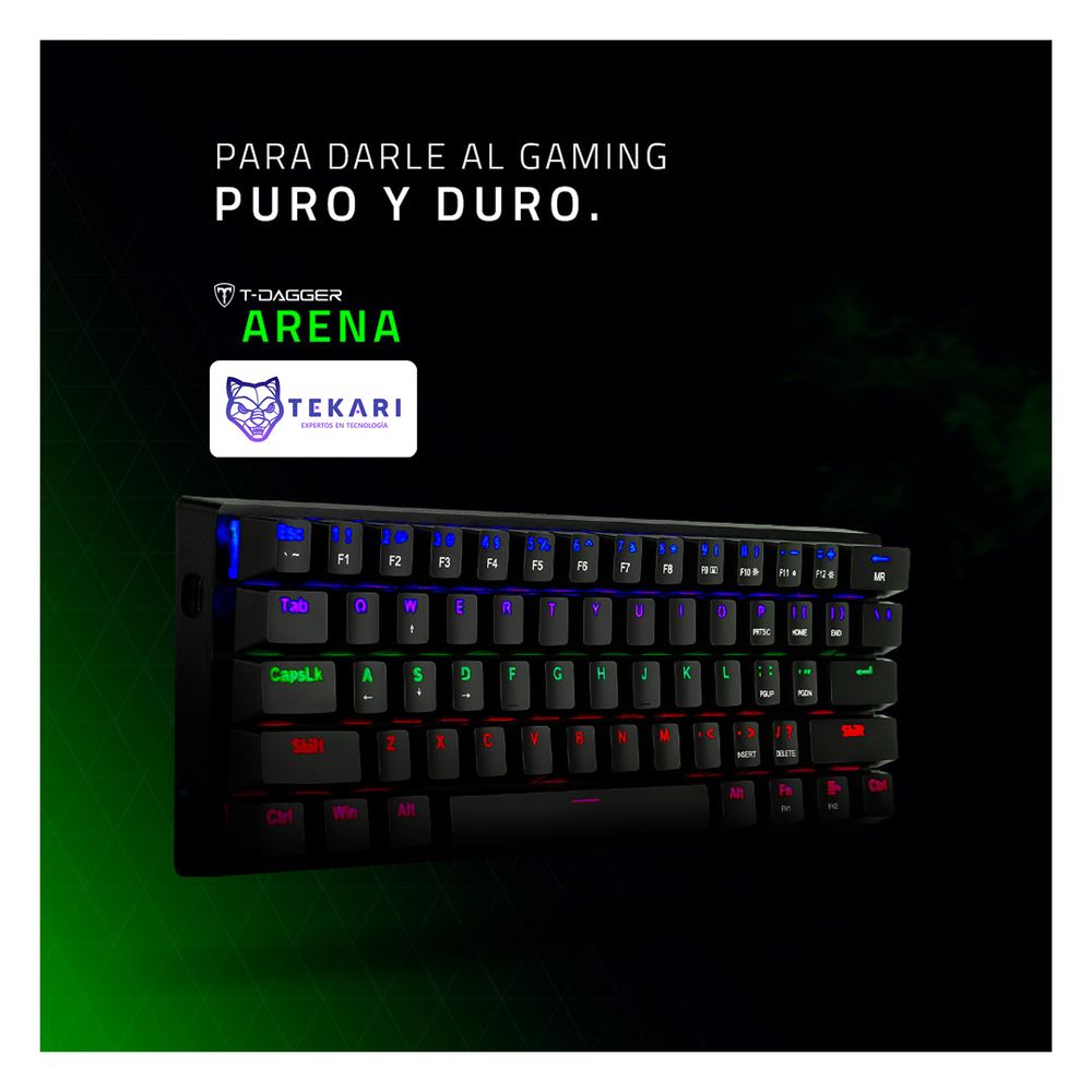 Teclado T-Dagger ARENA RGB T-TGK321P-RGB-SP PINK RED SWITCH - Promart