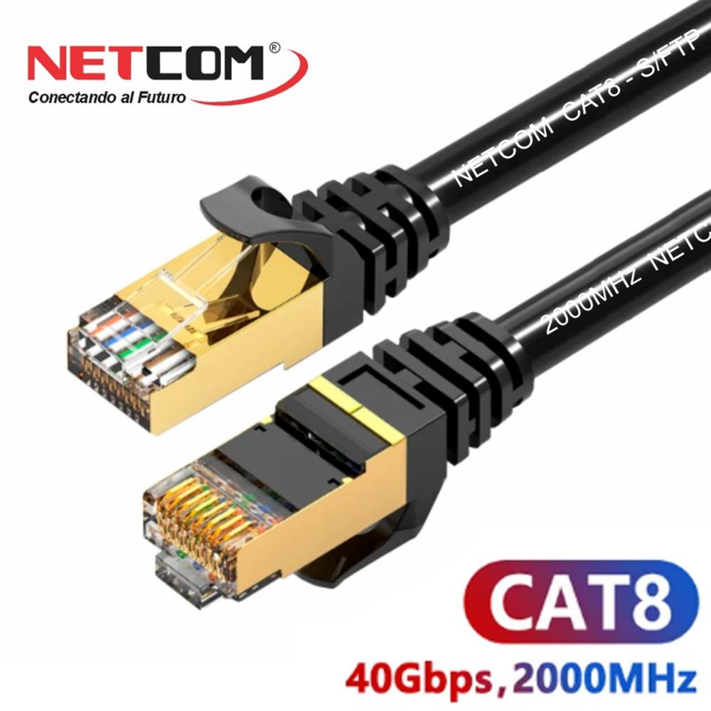 Cable de Red Cat 8 Conector Rj45 40 Gbps Lan Ethernet 1 Metro NETCOM ...