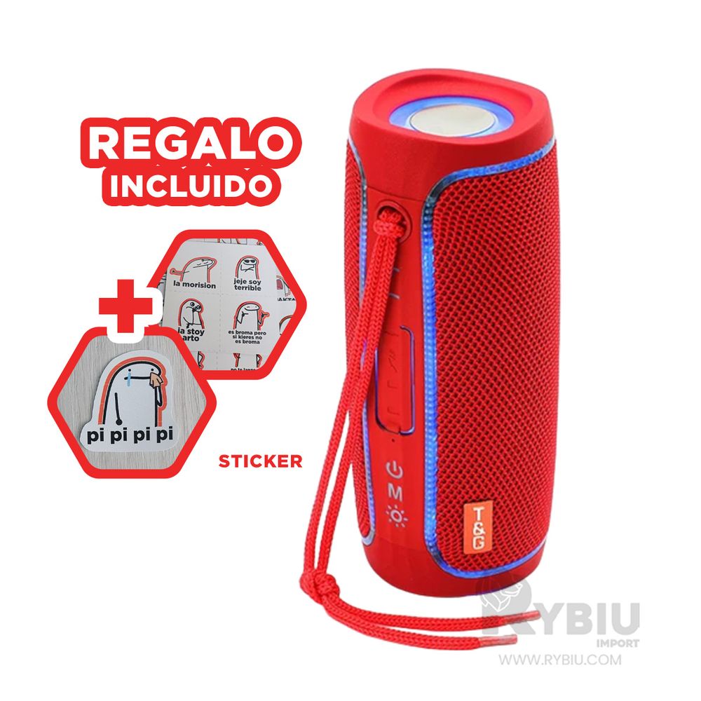 Parlante para Escuchar Musica Tono Rojo Y+Stickers - Promart