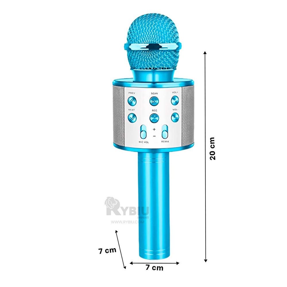 Microfono Bluetooth Multifuncional en Color Azul - Promart