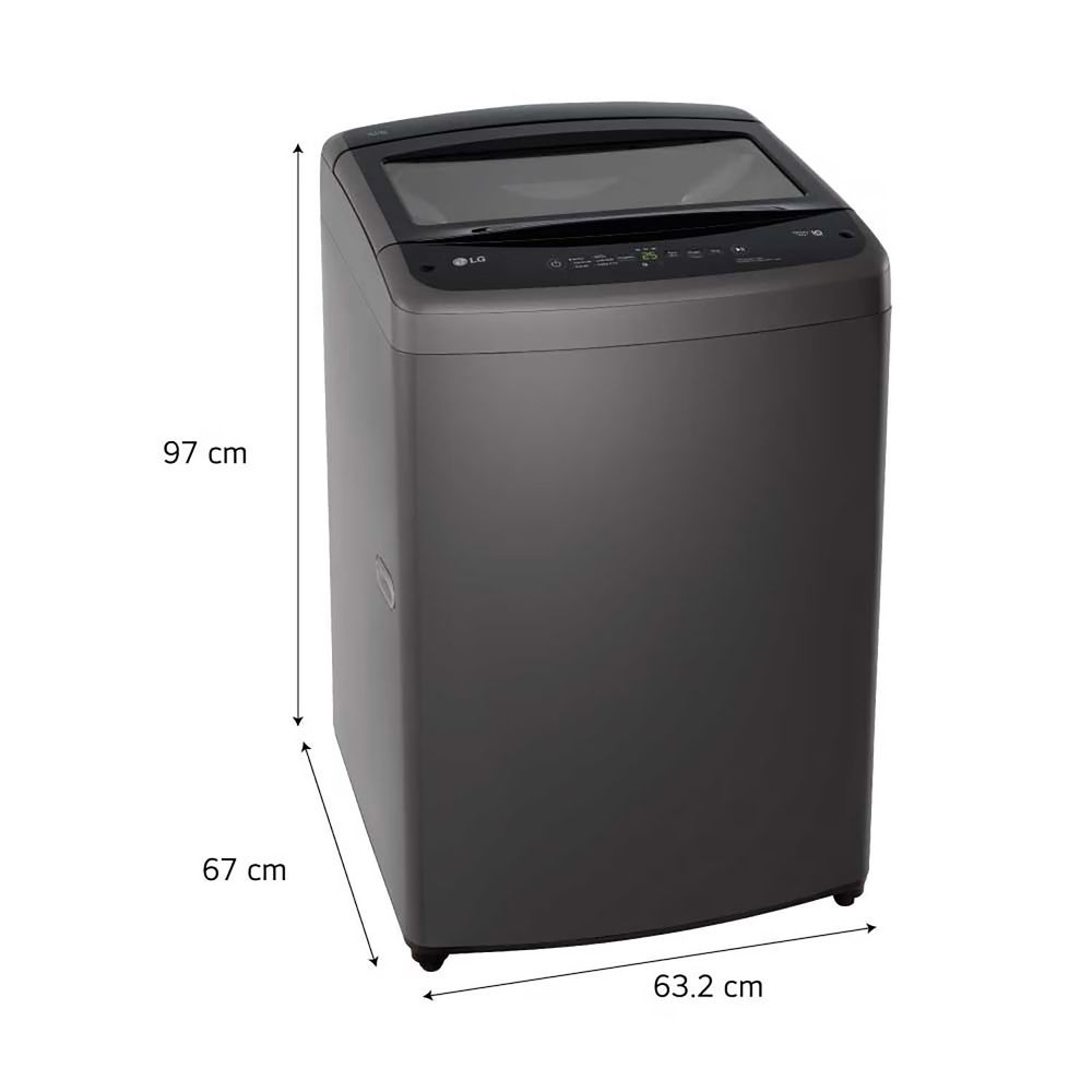 Lavadora LG 16 kg Carga Superior Smart Inverter WT16BVTB Negro - Promart