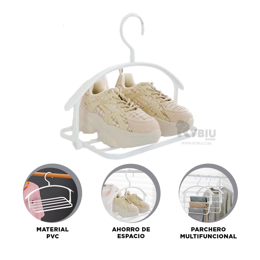 Perchero de PVC Set de 6 en Blanco Y+Stickers - Promart