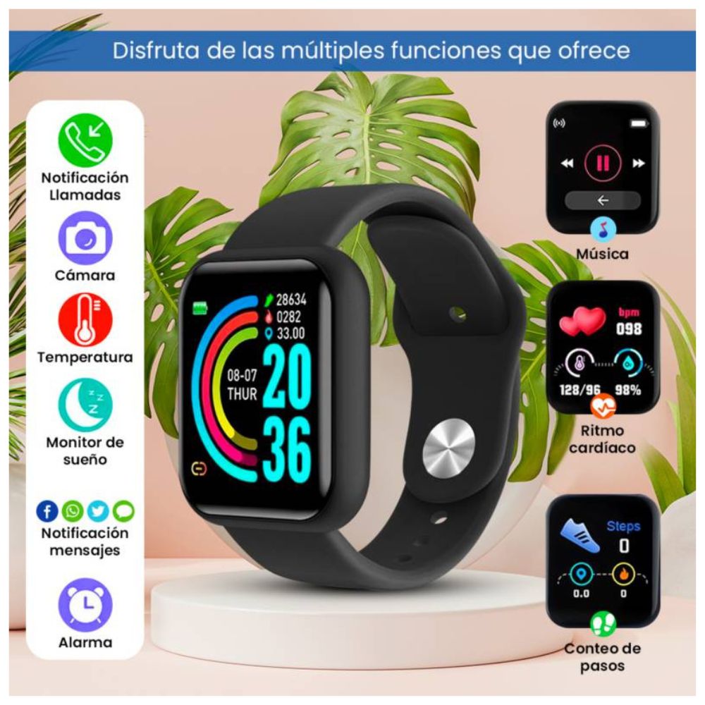 Reloj Inteligente Smartwatch Fit D20 Negro | Promart.pe - Promart