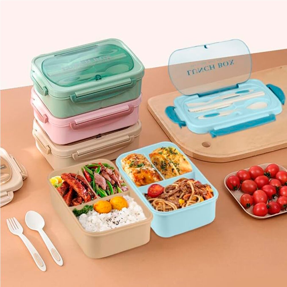 Lonchera Taper Portátil Hermética de Alimentos + Cubiertos Easy&Home ...