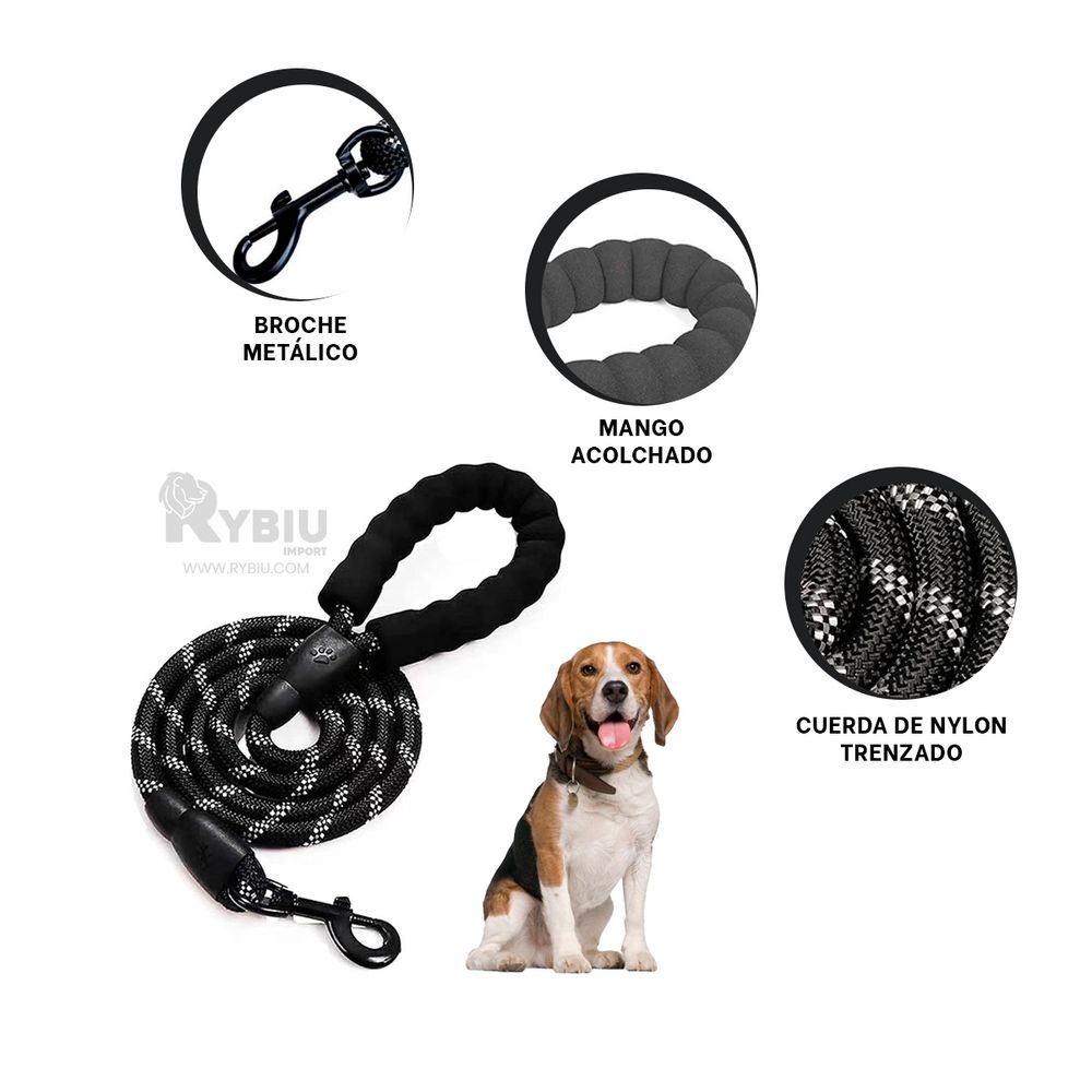 Soga Gruesa Basica y Segura de 1.2m Negro Y+Regalo Agendita - Promart