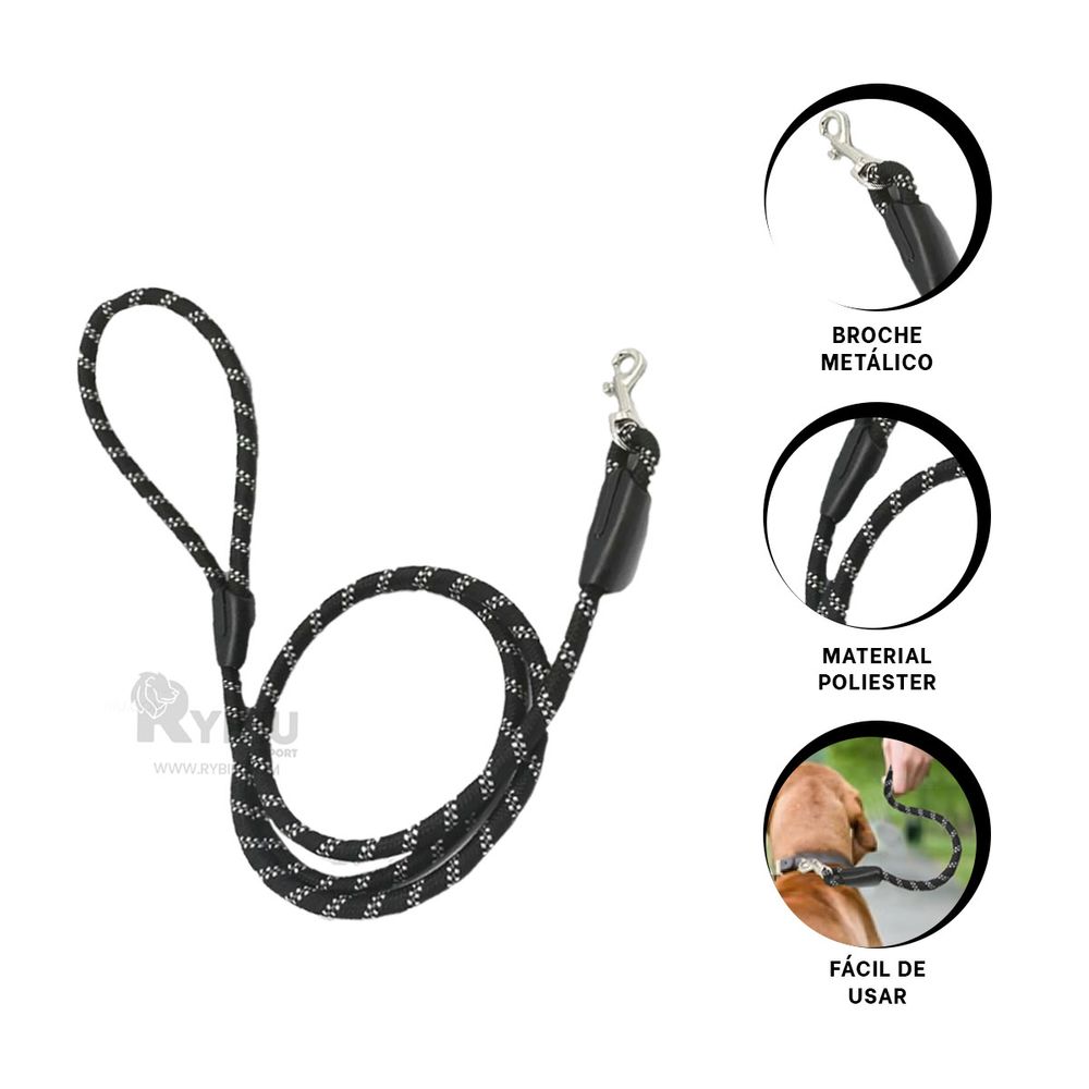 Soga Pet Compacta Delgada 2m en Negro Y+Regalo Stickers - Promart