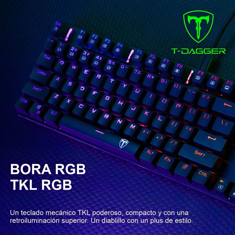 Teclado T-Dagger Bora TGK321 TKL RGB Spa - Negro - Promart