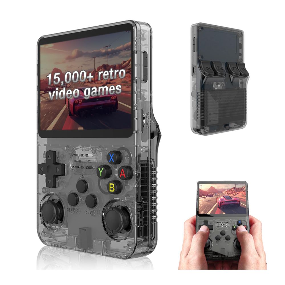 Consola de Videojuegos Portatil Retro R36S Negro SD Kingston 128GB ...