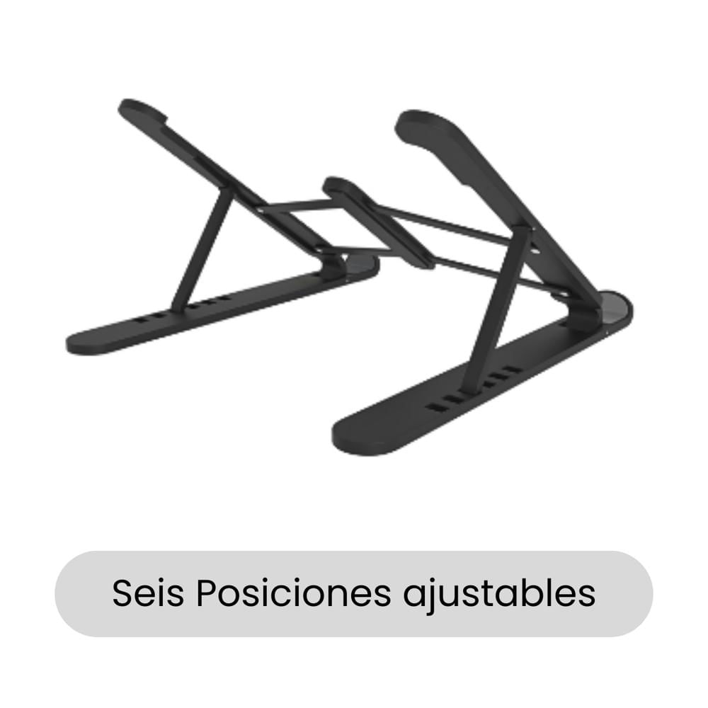 Soporte Plegable para Laptop XTech XTA130 6 Niveles de Inclinación y para Portátiles de 11 a 17 ...