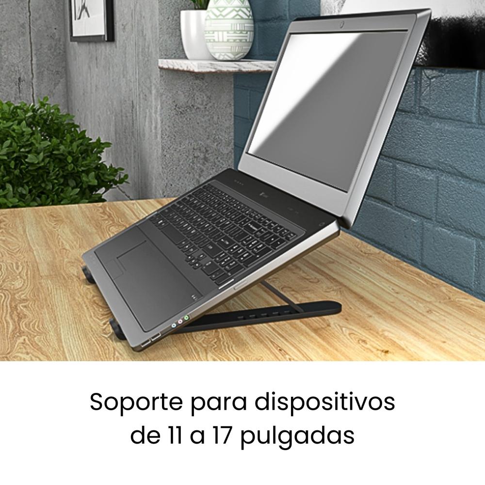 Soporte Plegable para Laptop XTech XTA130 6 Niveles de Inclinación y para Portátiles de 11 a 17 ...