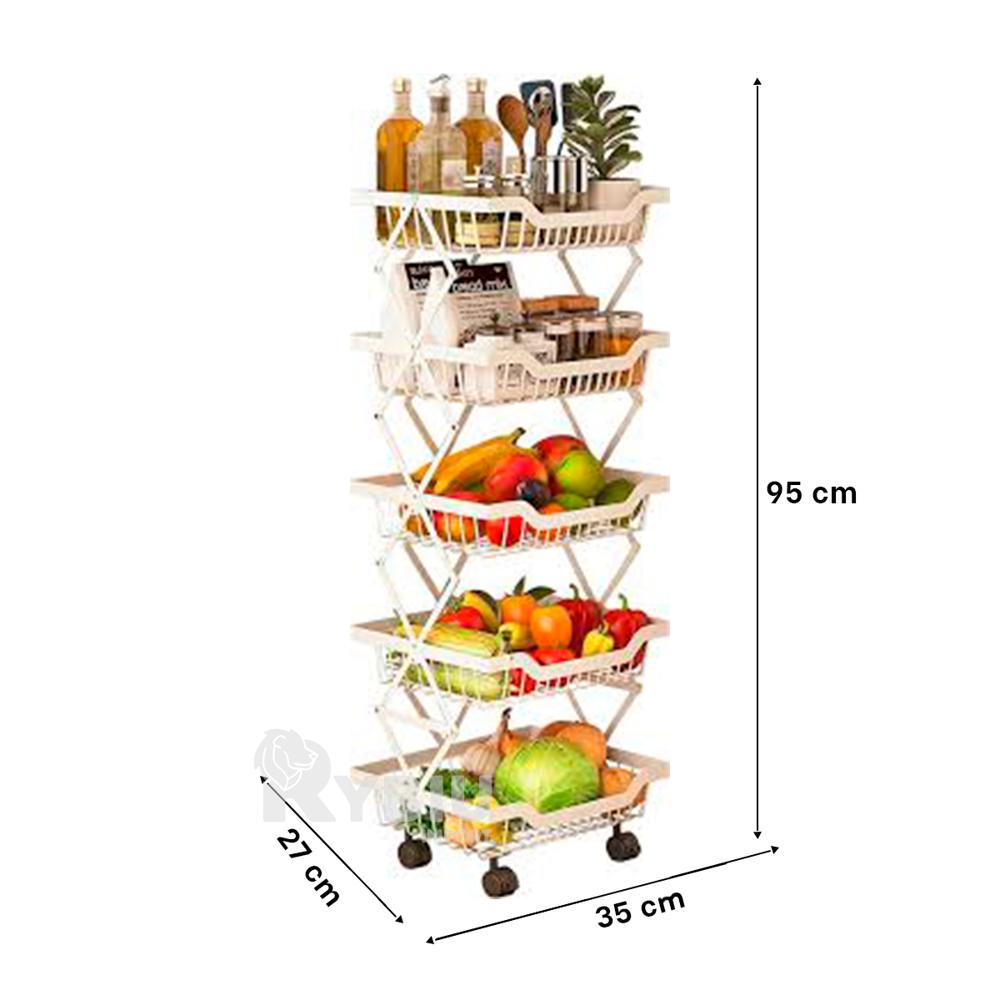 Verdulero Plegable de 5 Pisos en Color Blanco - Promart