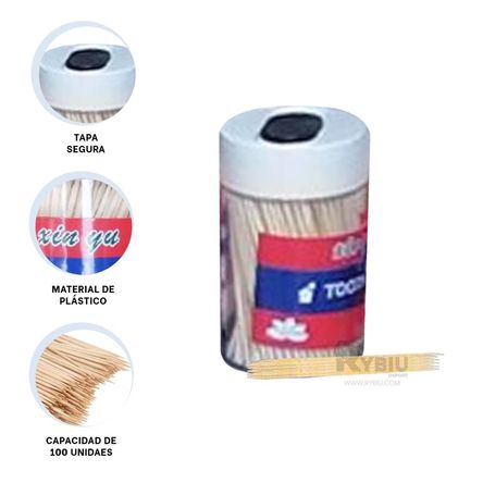 Combo 2 Contenedores y Palos Dentales Blanco Y+Gift Stickers - Promart