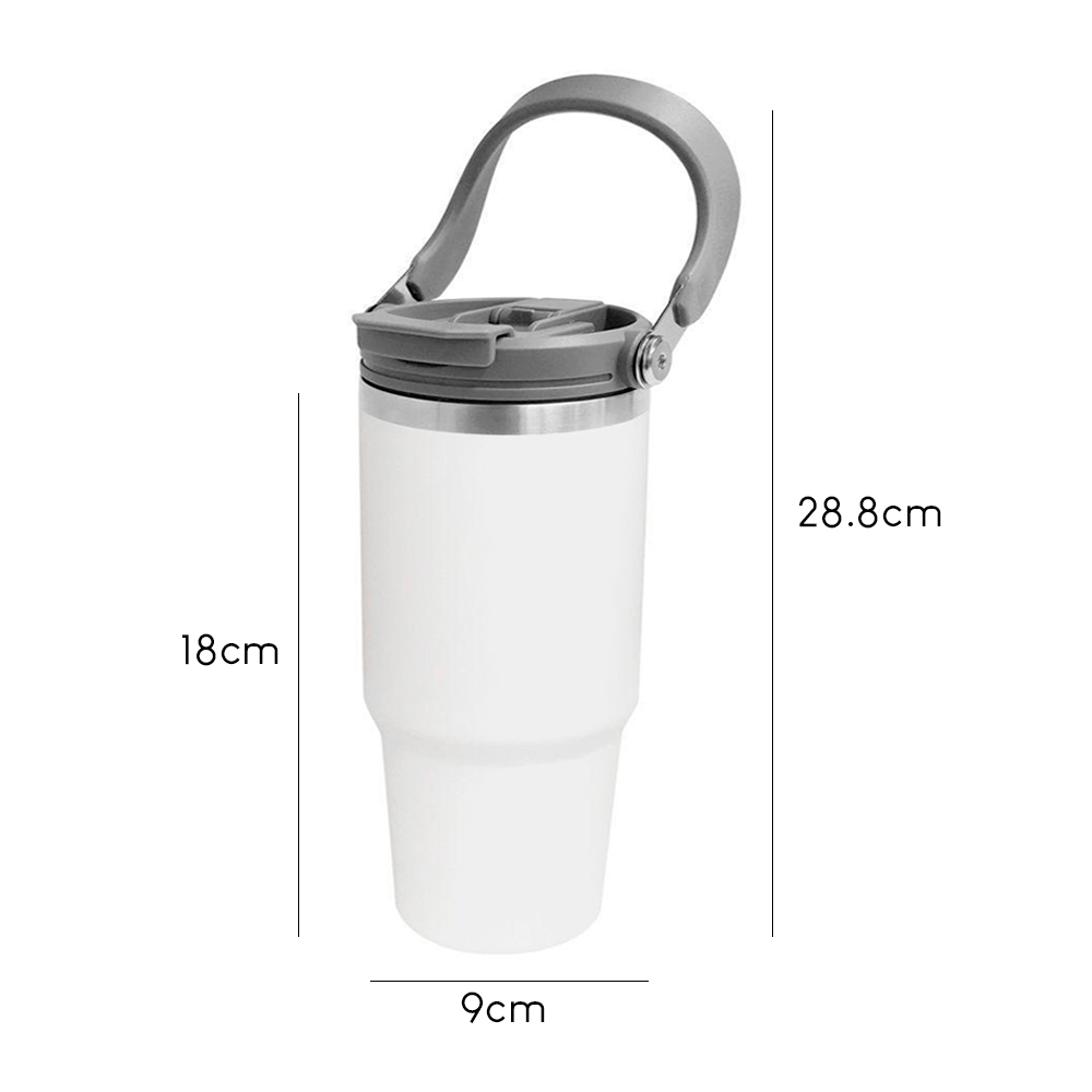 Termo de Acero Inoxidable con Asa Portable 600 ml Curva Gris - Promart