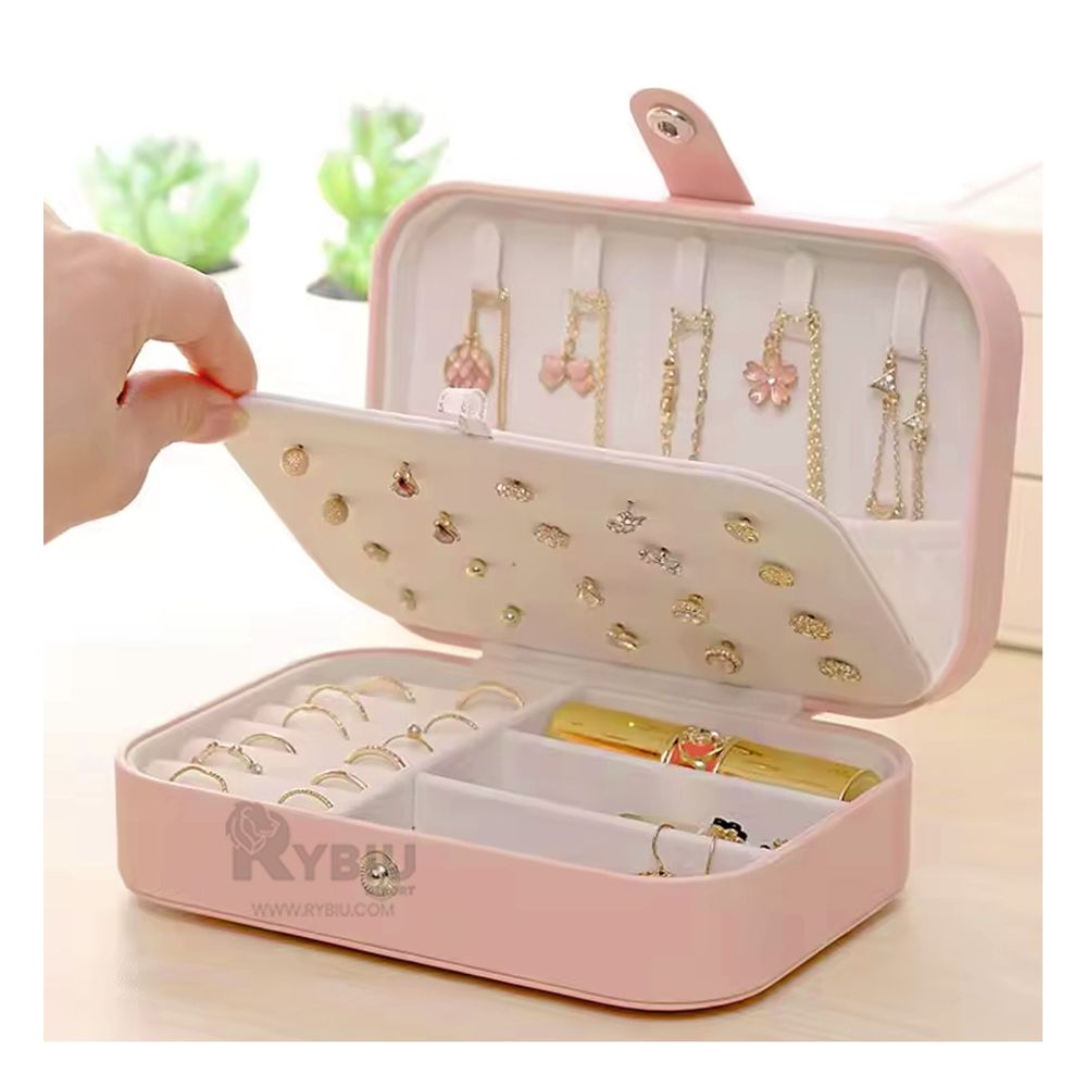 Joyero con Espacios Desmontables de Color Rosado Bebe - Promart