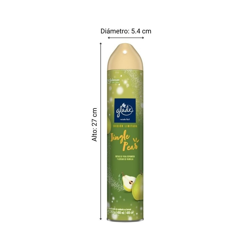 COMBO Ambientador Aerosol Glade Jingle Pear 400ml + Ambientador Aerosol ...
