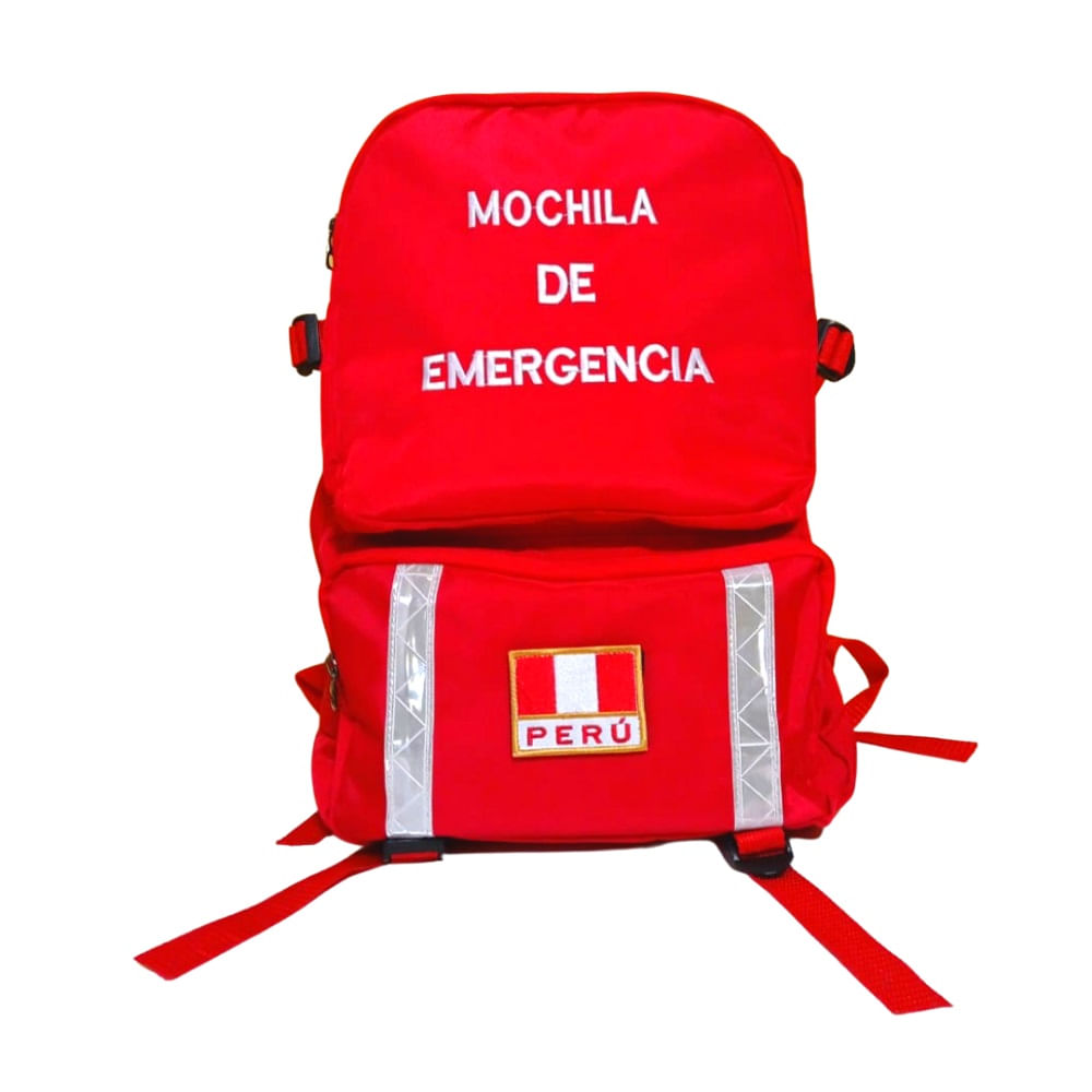 Mochila De Emergencia Tela Nylon + Botiquín Portátil Rojo - Promart