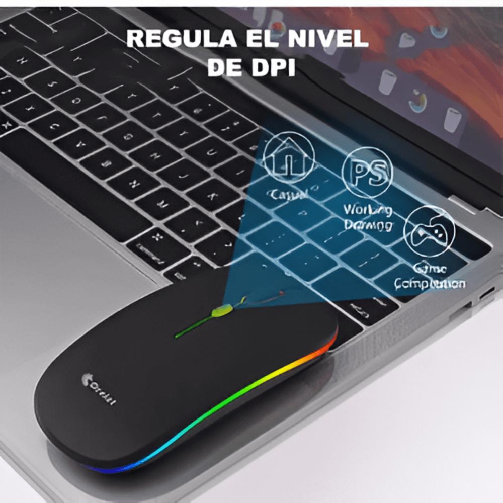 Mouse Inalambrico Recargable RGB Negro - Promart