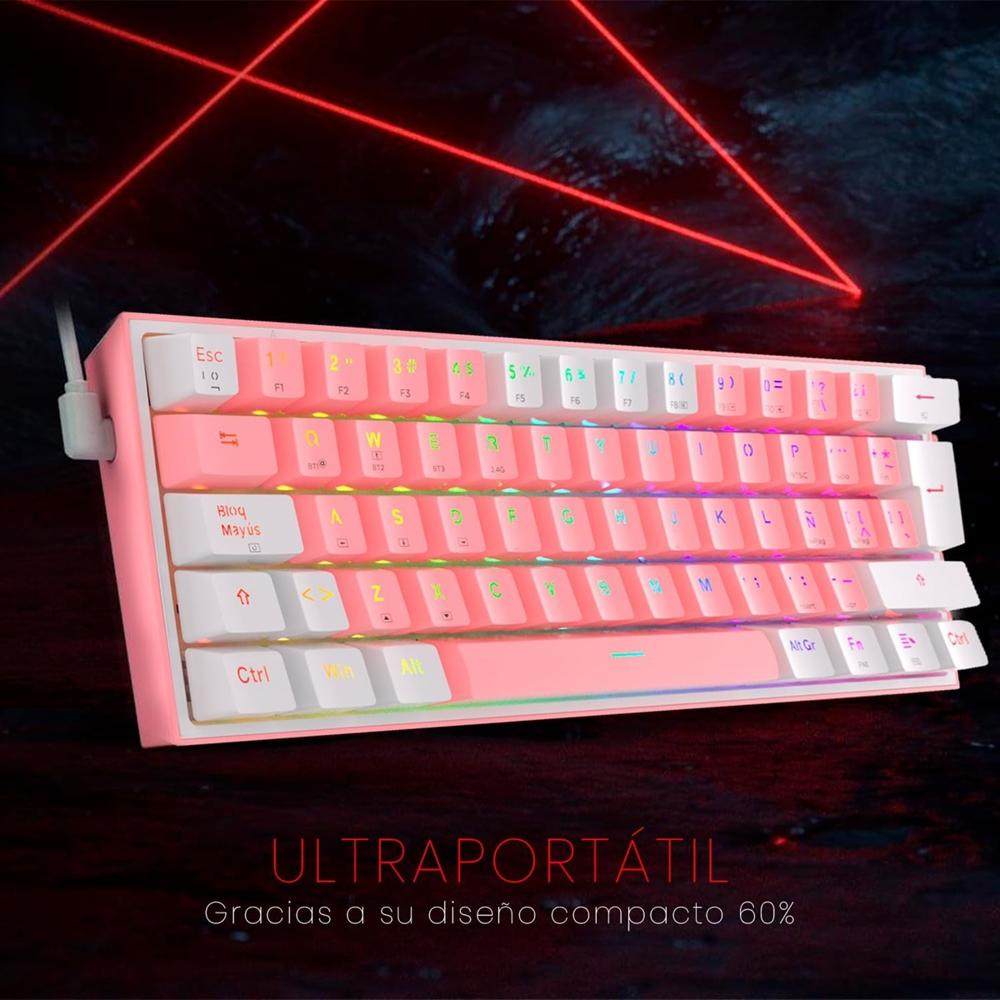Teclado Redragon Fizz Pro K616 RGB Wireless Switch Red Español / Pink ...
