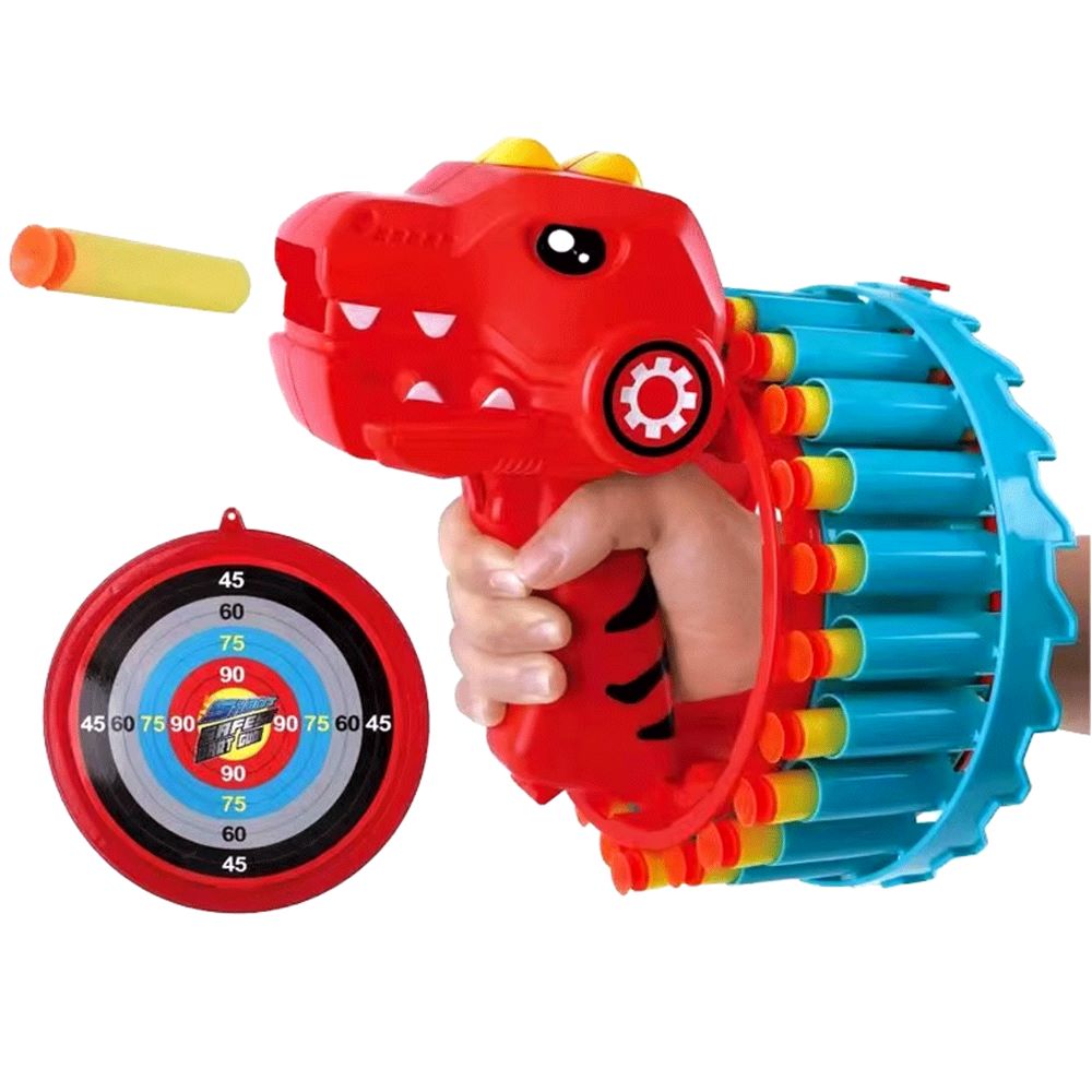 Juguete Pistola Giratoria Dinosaurio Lanza Dardos - Promart