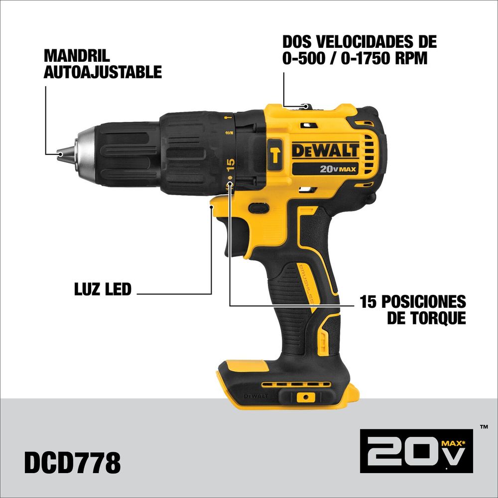 Taladro Percutor 1/2" + Atornillador de impacto 1/4" Brushless Dewalt ...