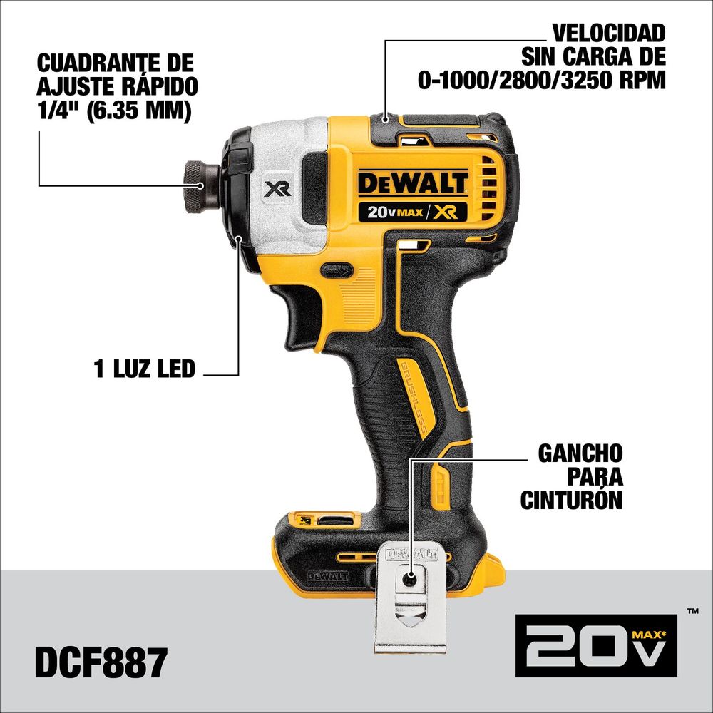 Taladro Percutor 1/2" + Atornillador de impacto 1/4" Brushless Dewalt ...