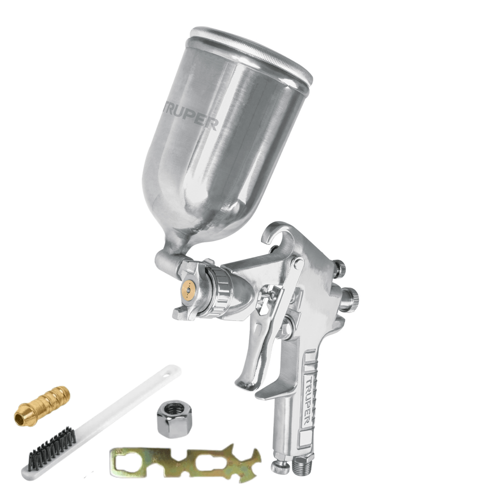 Pistola para Pintar de Gravedad LVMP Vaso Aluminio boq 1.7 mm Truper 13061 - Promart