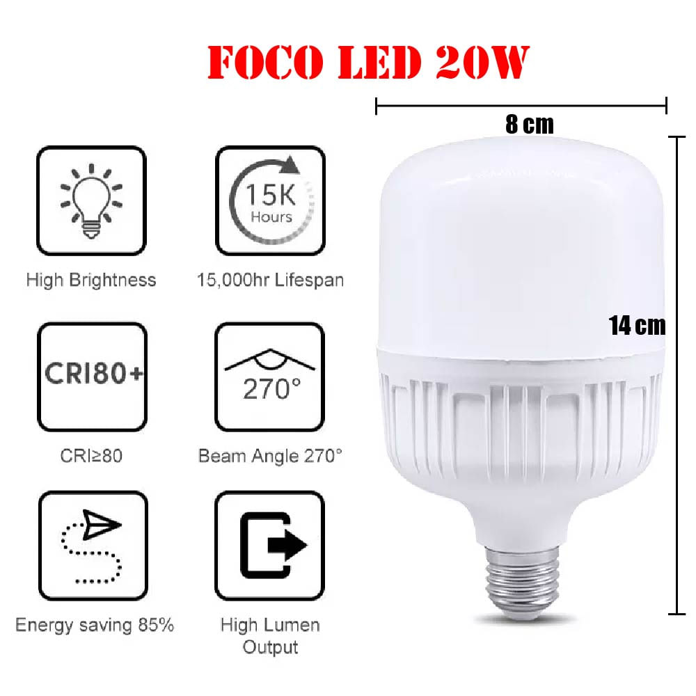 Foco Led 20w Pack 8 Unidades | Promart.pe - Promart
