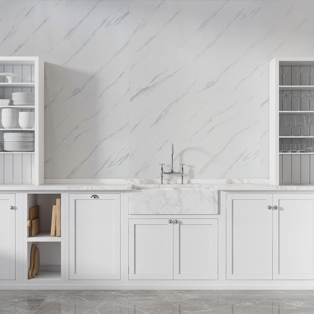 Panel SPC tipo mármol Blanco Calacata 122x244cm X 2 Piezas | Promart.pe ...