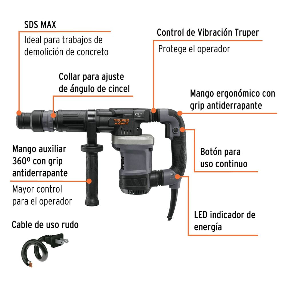 Martillo demoledor 1200W, 14Joules, 220V Expert - Promart