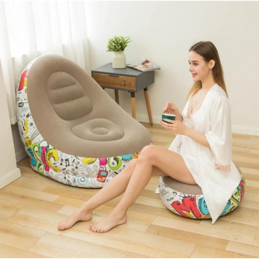 Puff Inflable Posapies Sillon Con Diseño con Inflador para Niños ...