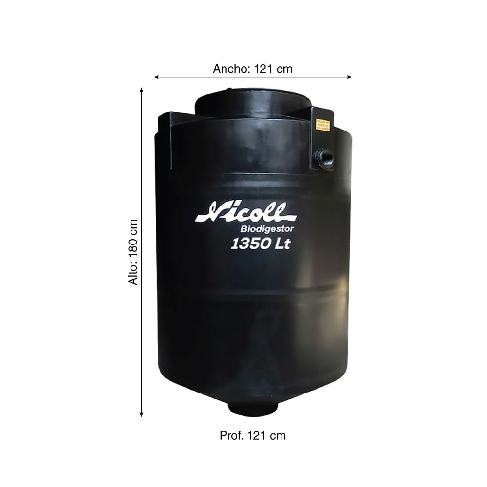 Tanque Biodigestor Nicoll 1350 litros Negro + Accesorios - Promart