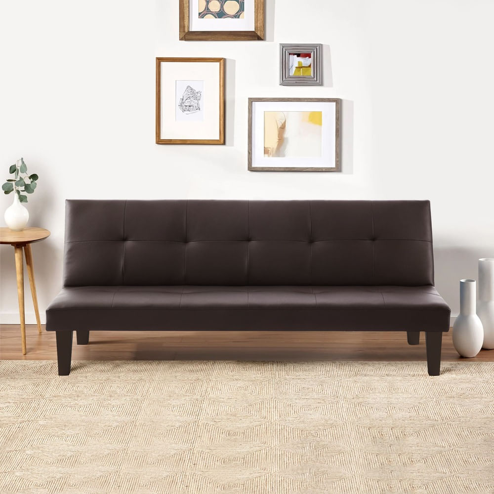 Futon Nuevo Arizona Cuero Pu Marrón Orange - Promart