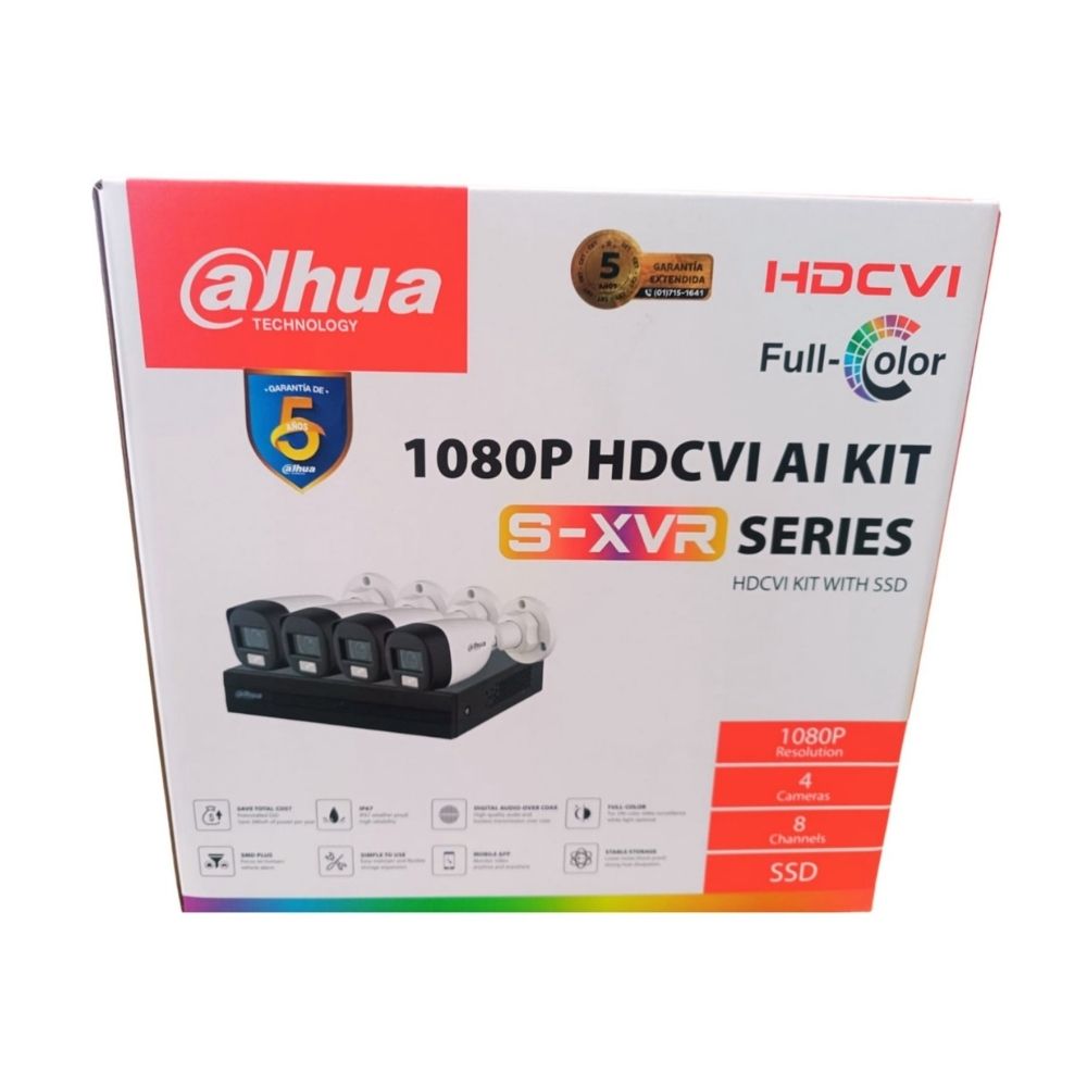 Kit 4 Cámaras Full Color 2MP Dahua - Promart