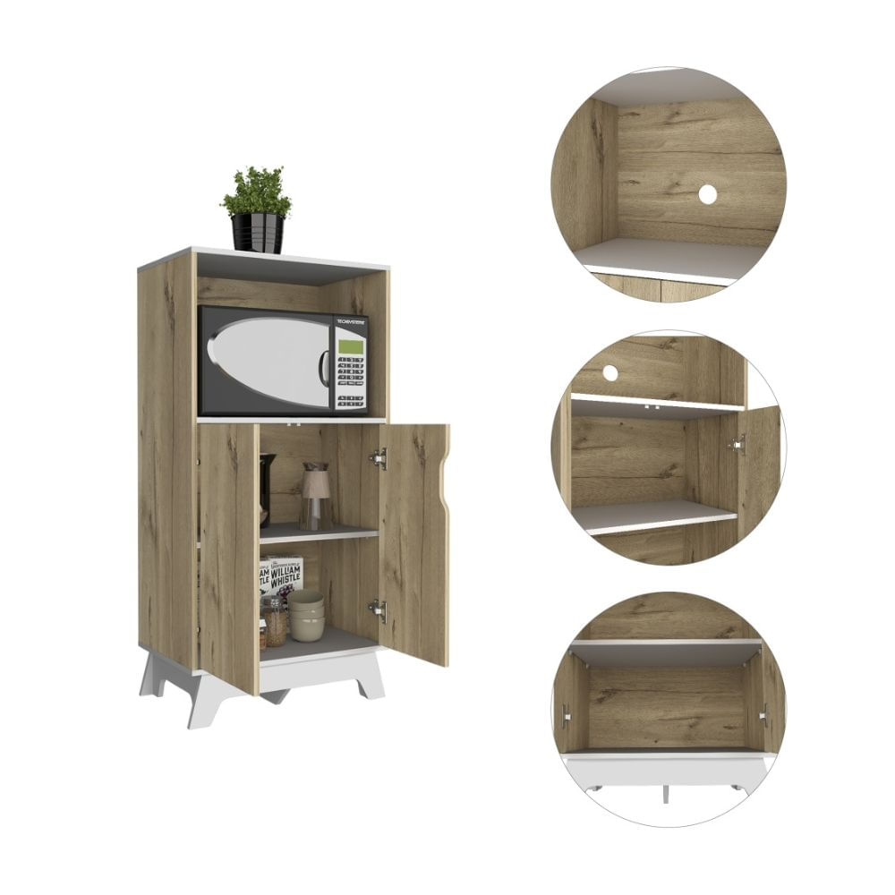 Mueble Microondas Bicolor 2 Puertas Melamina Duna/blanco - Promart