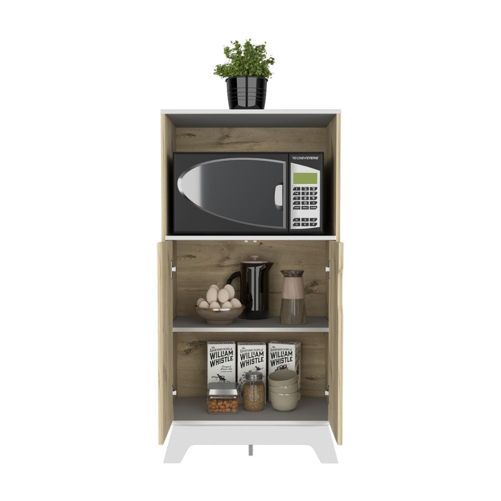 Mueble Microondas Bicolor 2 Puertas Melamina Duna/blanco - Promart