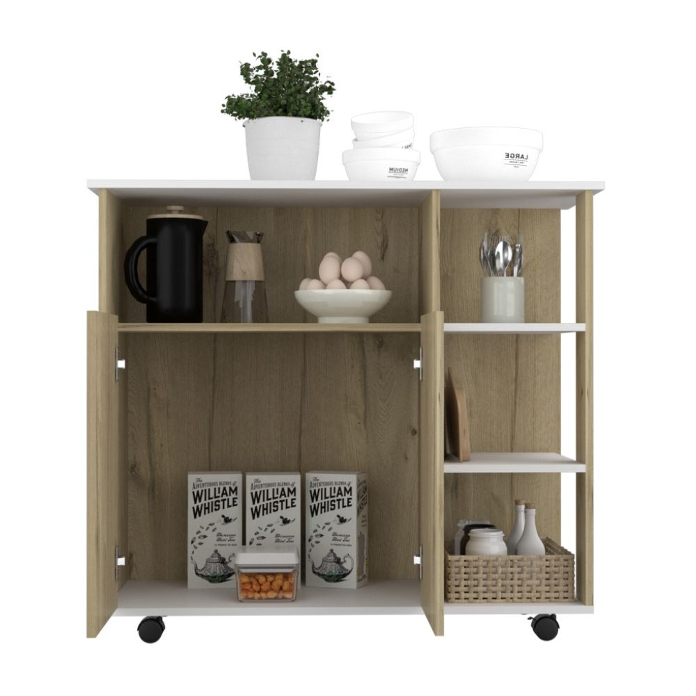 Mueble Meson de Cocina Bicolor 2 Puertas Melamina Duna/Blanco - Promart